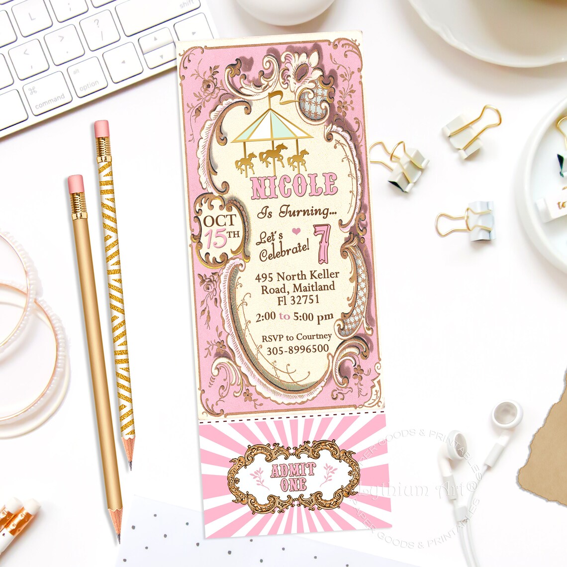 Carousel Invitation Carousel Birthday Invitation Carousel | Etsy