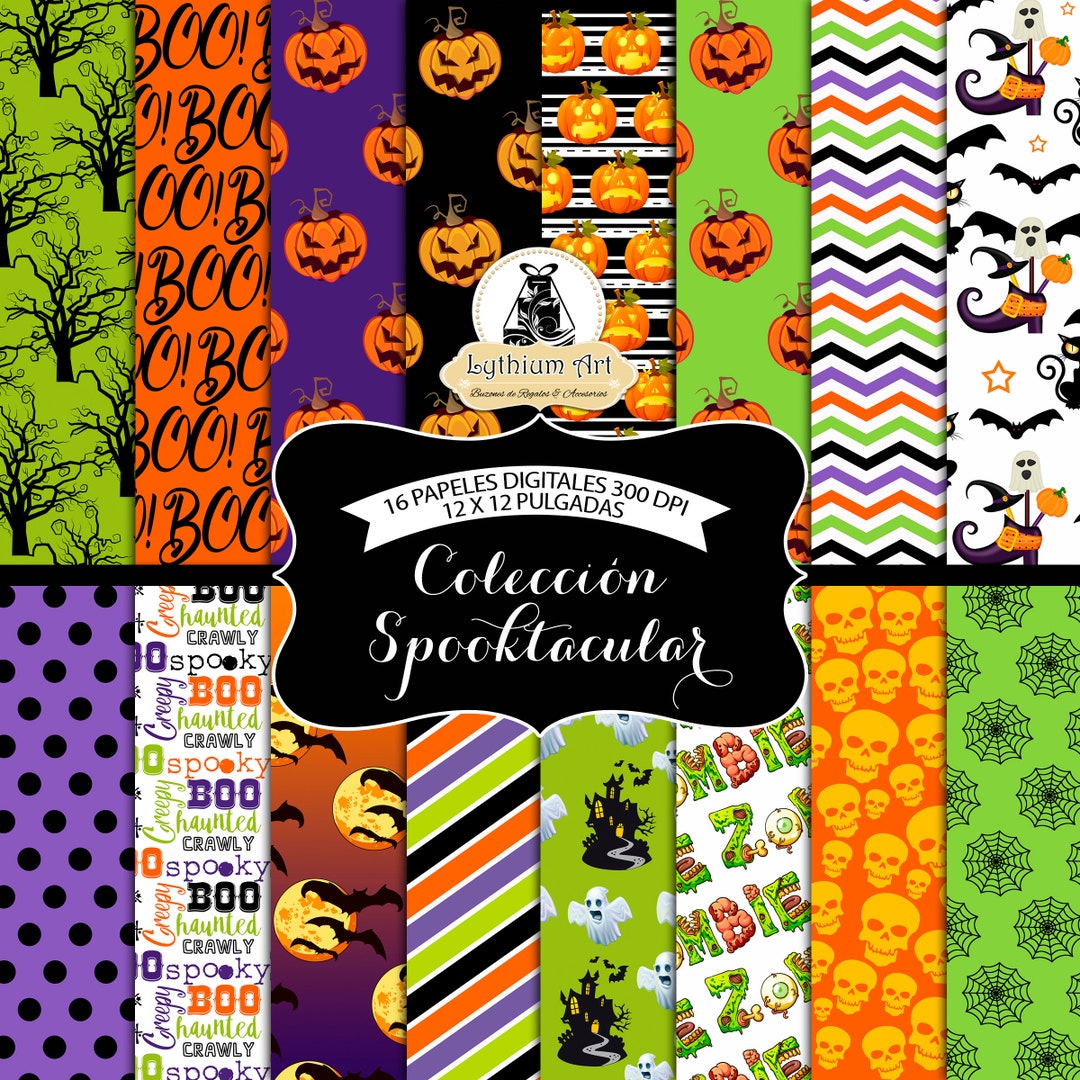 Halloween Digital Paper, Spooktacular Paper, Spooky Scrapbook Paper ...