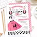 50's Sock Hop Invitation, Printable File + Back Design + Thank You Card ...