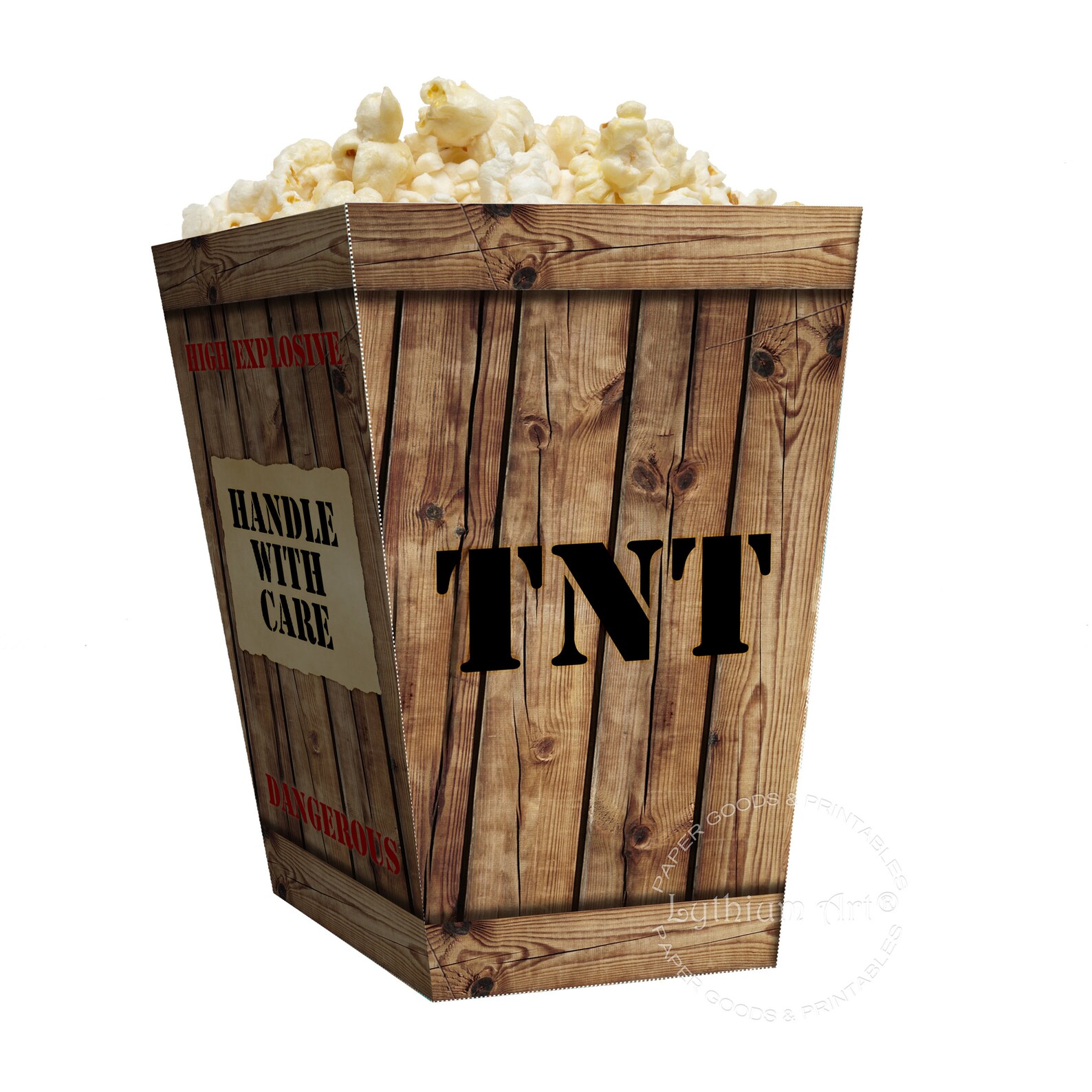 Western Party Popcorn Box, Instant Download, TNT Printable Box for ...