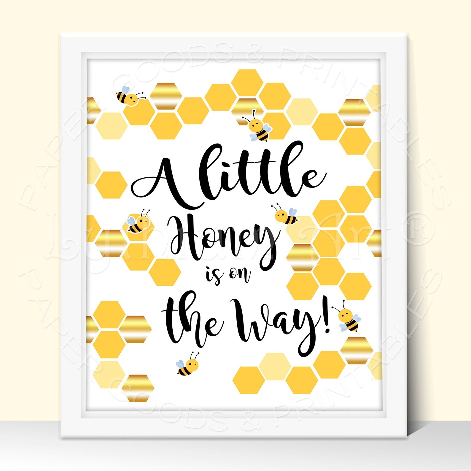 Bee Baby Shower Party Sign Cards and Gifts Printable Sign - Etsy