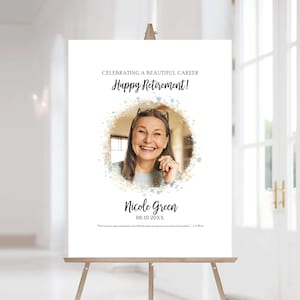 Retirement Guest Book Alternative, Printable Photo Signature Poster ...