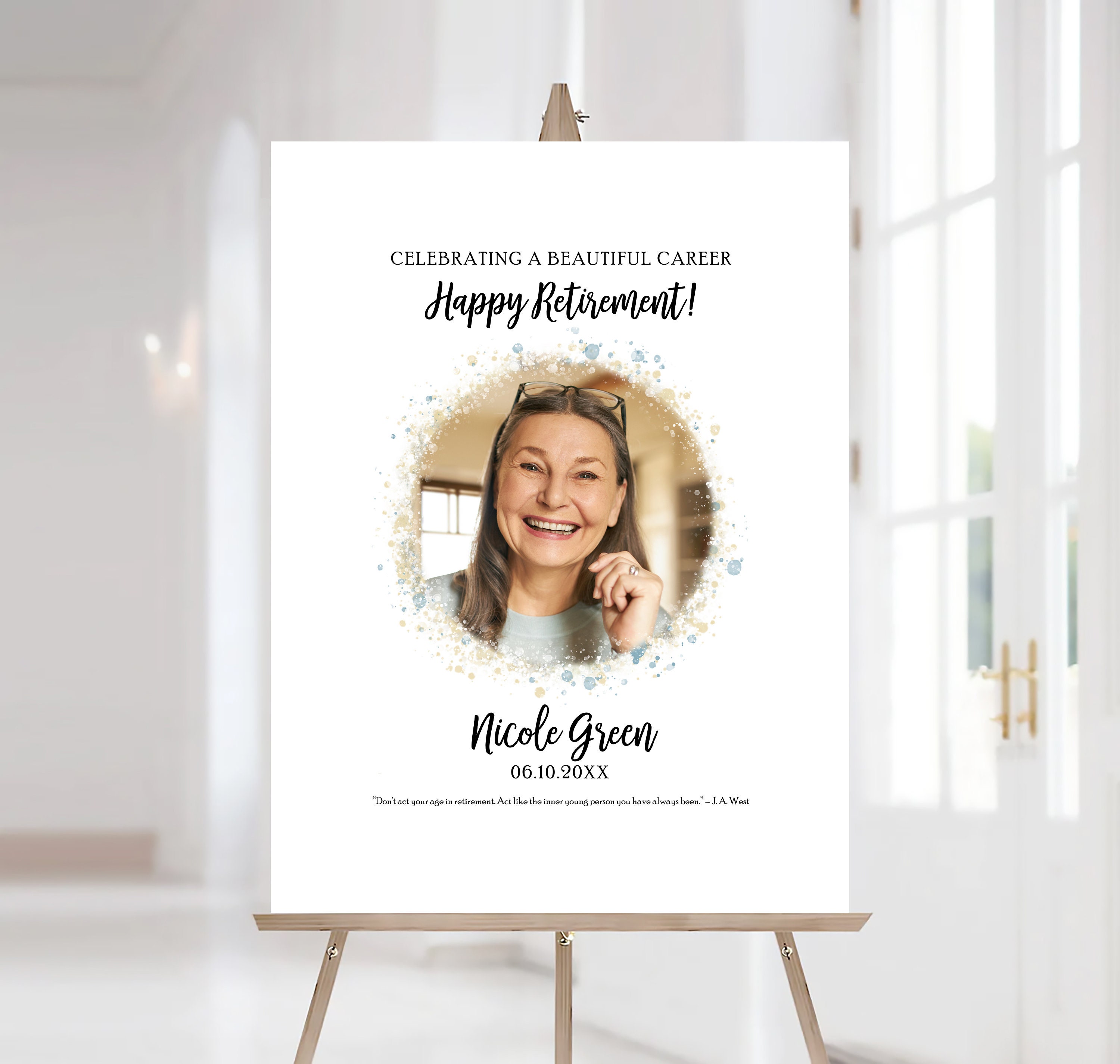 Retirement Guest Book Alternative, Printable Photo Signature Poster ...