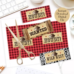 Western Candy Bar Wrappers, INSTANT DOWNLOAD, Cowboy Party Favors ...