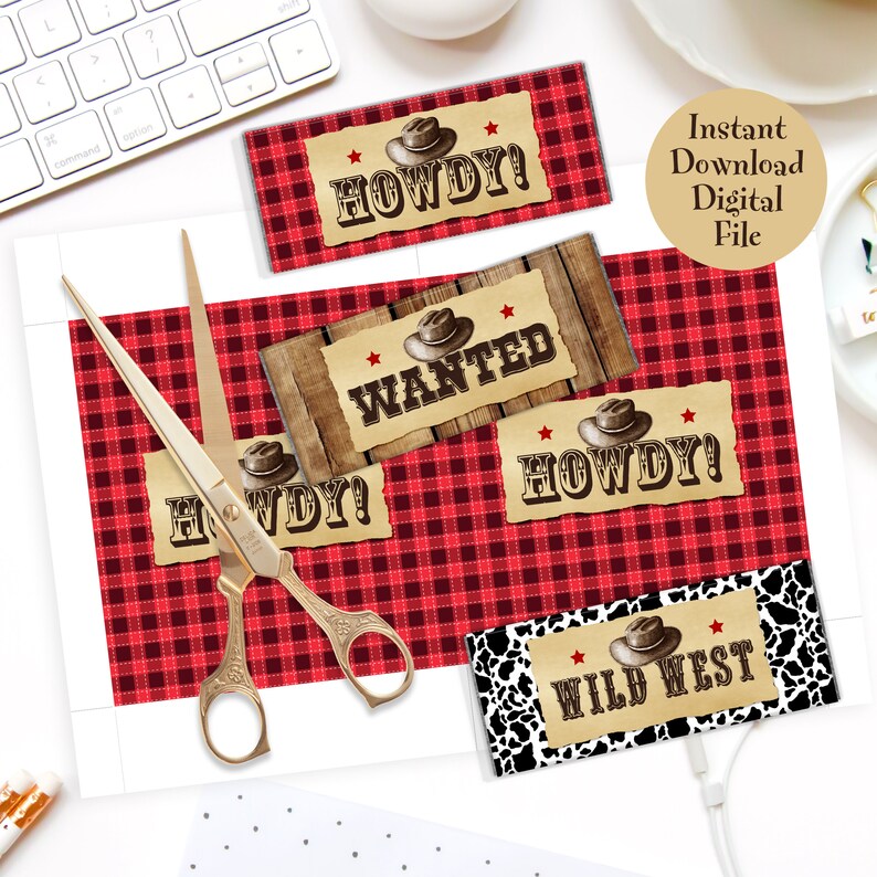 Western Candy Bar Wrappers INSTANT DOWNLOAD Cowboy Party - Etsy