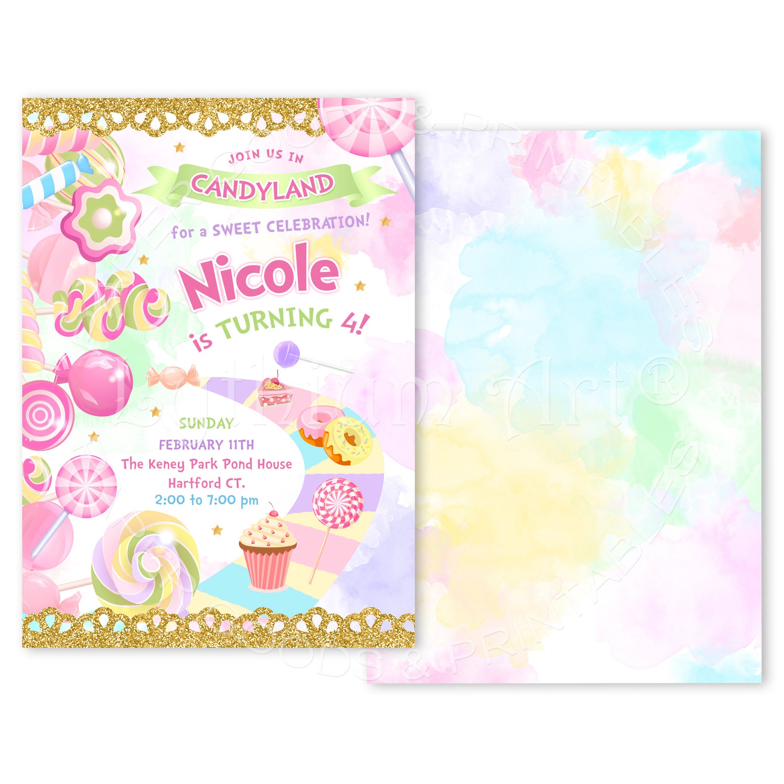 CANDYLAND Party Invitation Candy Land Birthday Invitation | Etsy