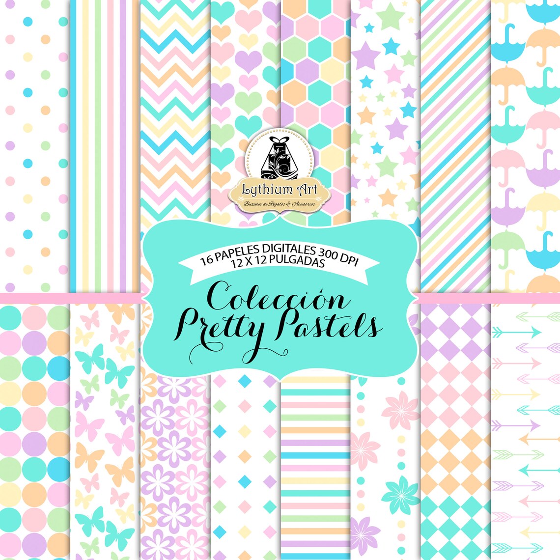 Pastel Digital Paper Pretty Pastels Paper Pastel Scrapbook - Etsy