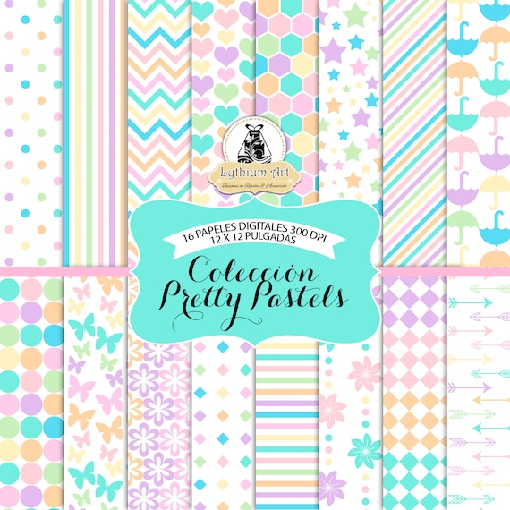 Pastel Digital Paper, Pretty Pastels Paper, Pastel Scrapbook Paper ...