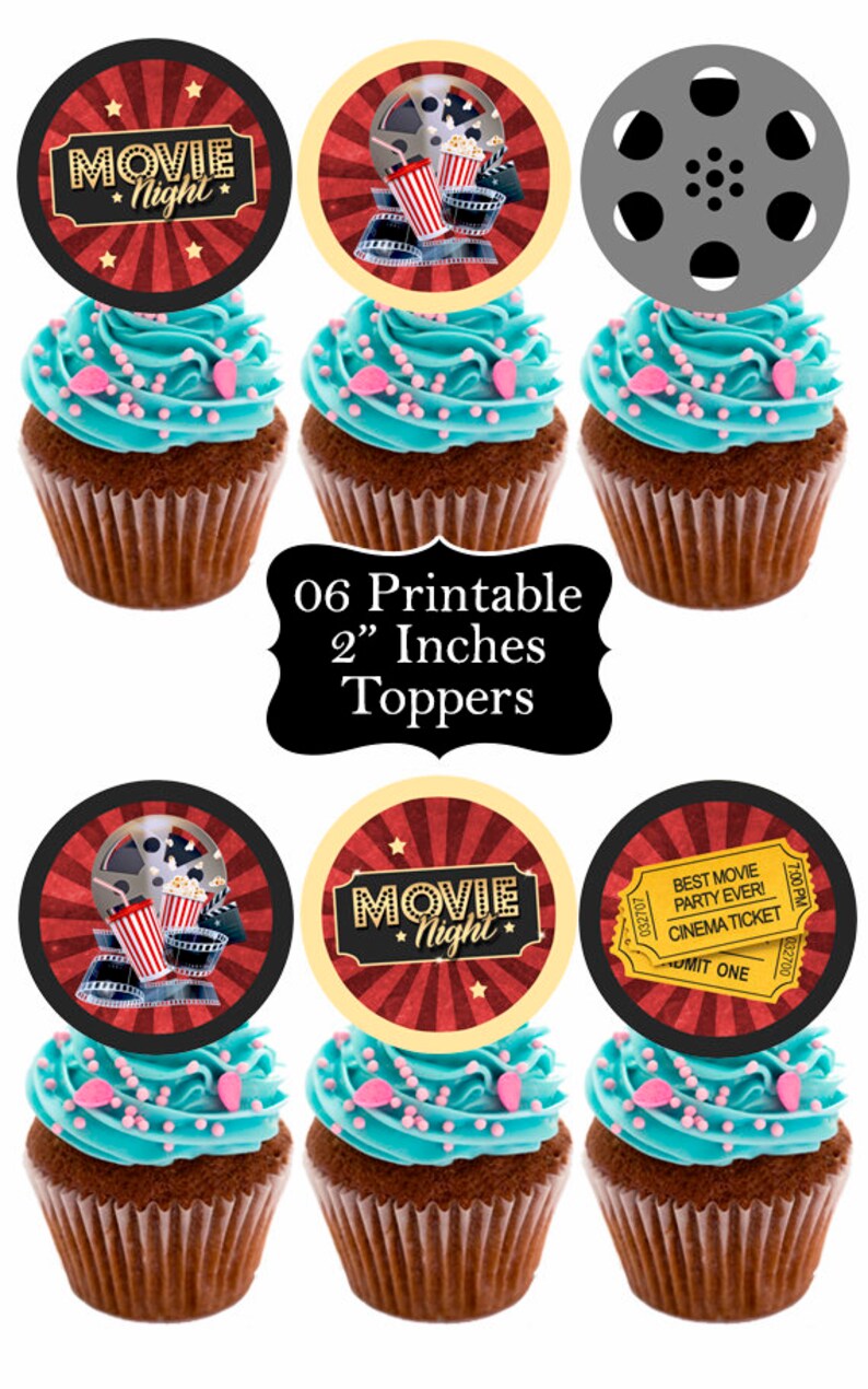 MOVIE NIGHT LABELS Movie Night Decor Kit Movie Night | Etsy