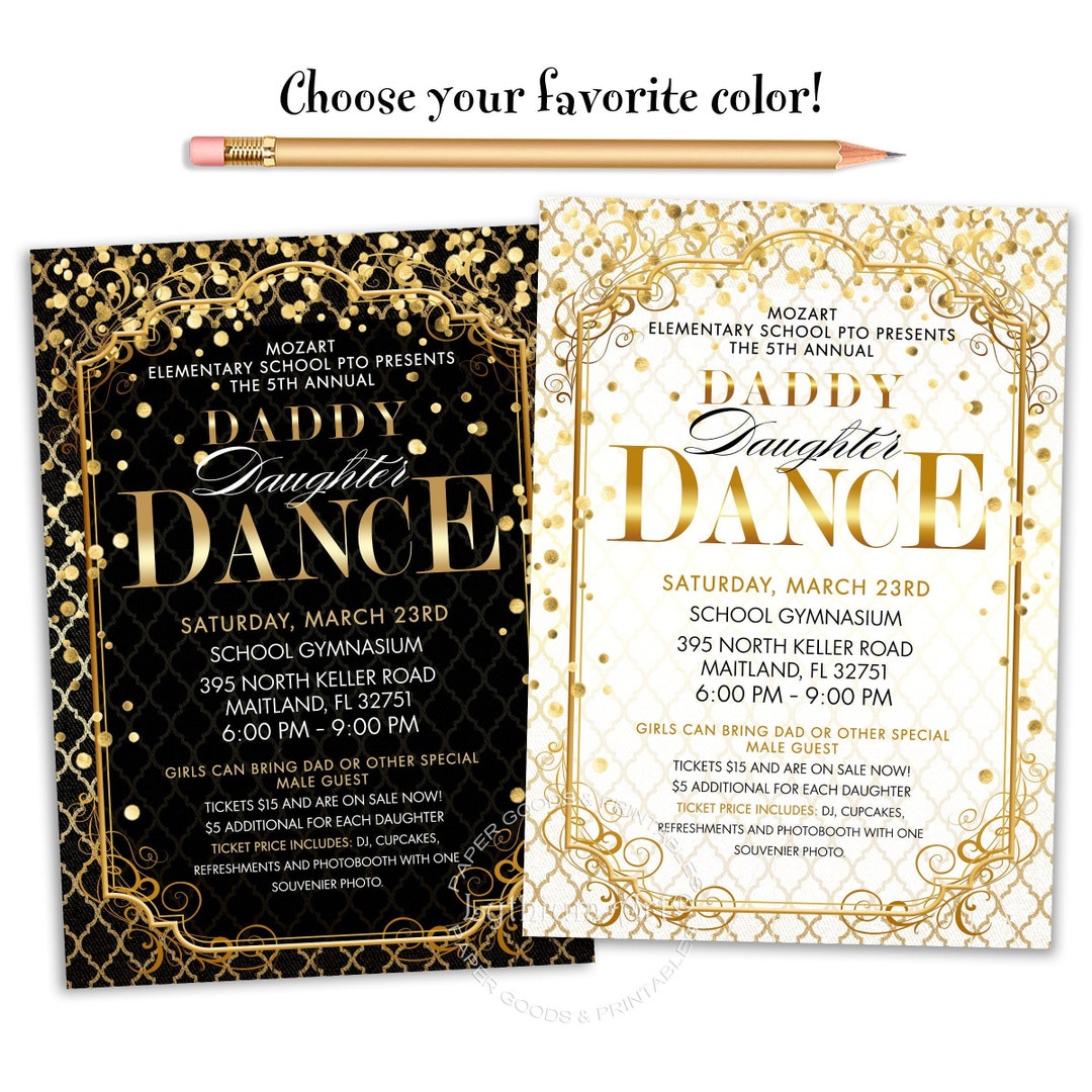 Daddy Daughter Dance Invite, Printable File, Father Daughter Dance ...
