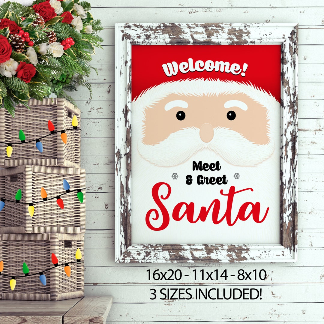 Meet and Greet Santa Welcome Sign, INSTANT DOWNLOAD, Printable Poster ...