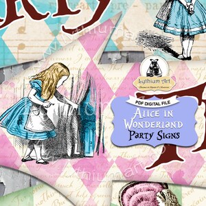 ALICE IN WONDERLAND Printable Signs Instant Download - Etsy