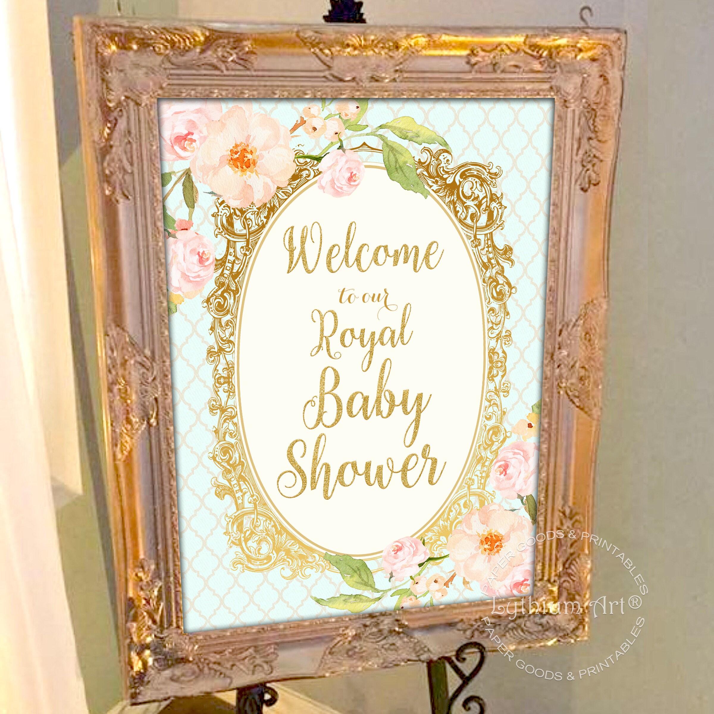 Princess Baby Shower Welcome Sign Printable File - Etsy