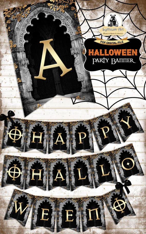 HALLOWEEN Banner, Halloween Printable Banner, Halloween Garland ...