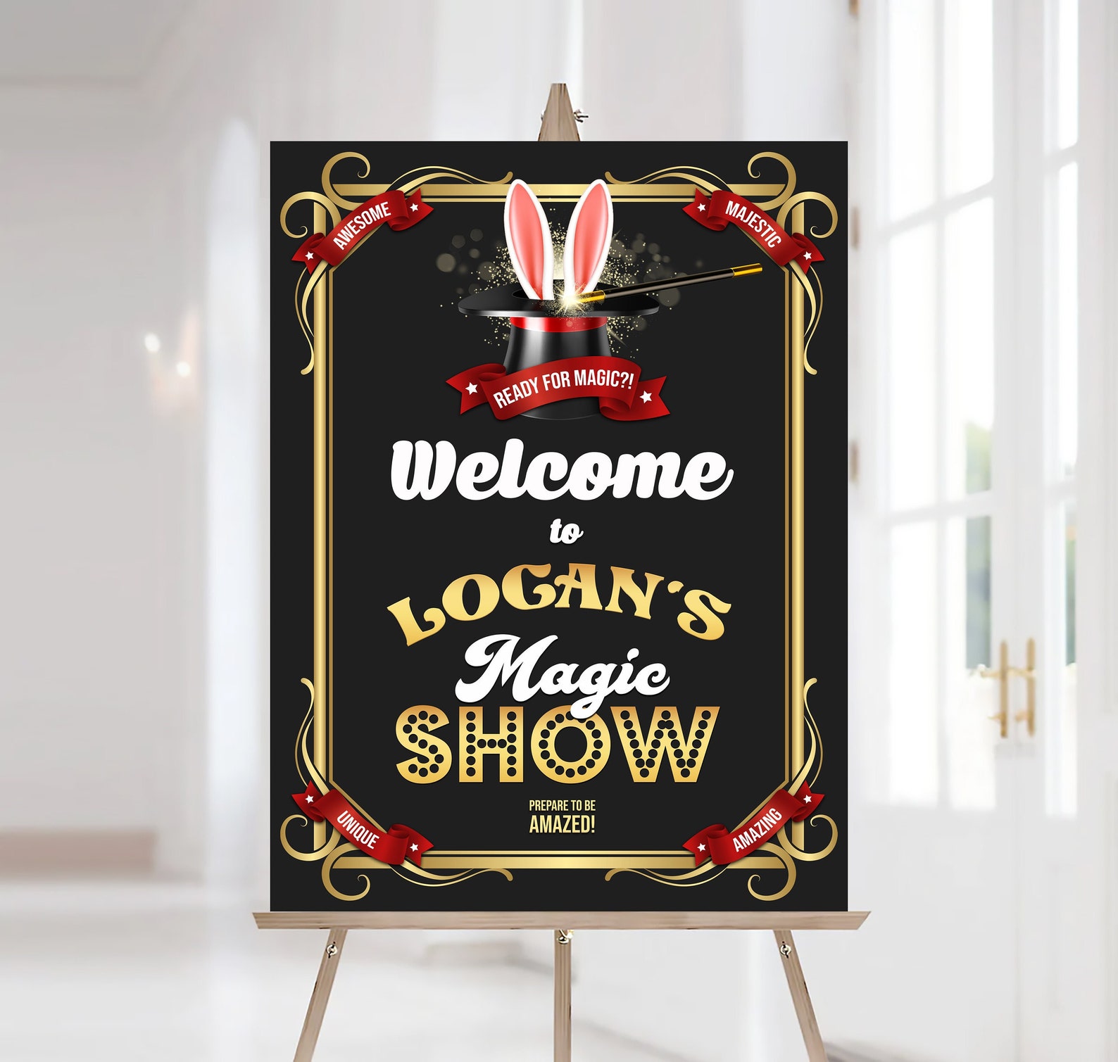 Magic Show Welcome Sign, Printable Magic Birthday Party Poster ...
