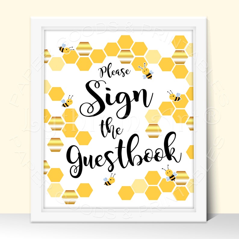 Bee Baby Shower Party Sign A Little Honey is on the Way | Etsy