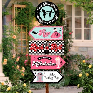 Printable Soda Shop Party Sign, 50s Sock Hop Party Decor, Soft Drinks ...