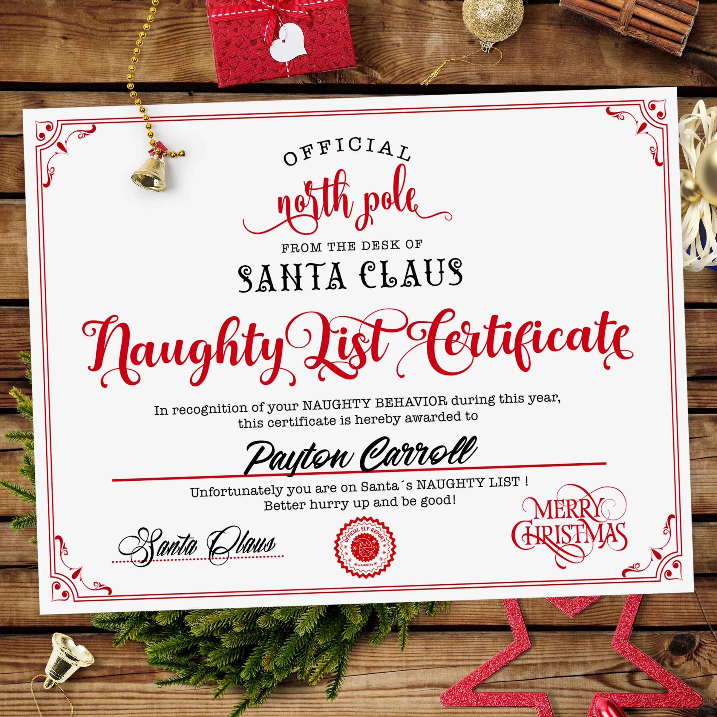 Editable Santa Letter and Naughty List Certificate Instant - Etsy