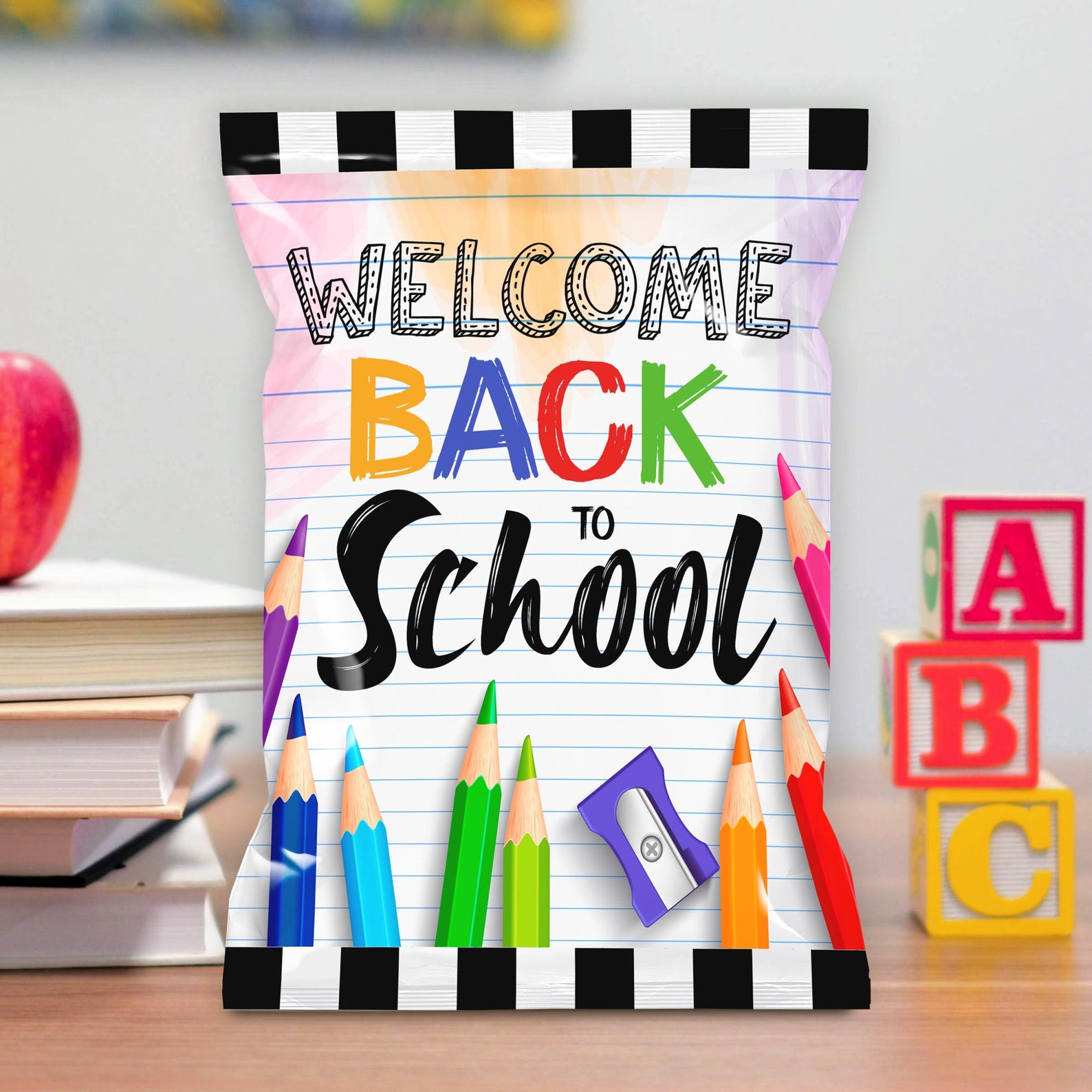 Back to School Printable Chip Bag, Instant Download, School Favors ...