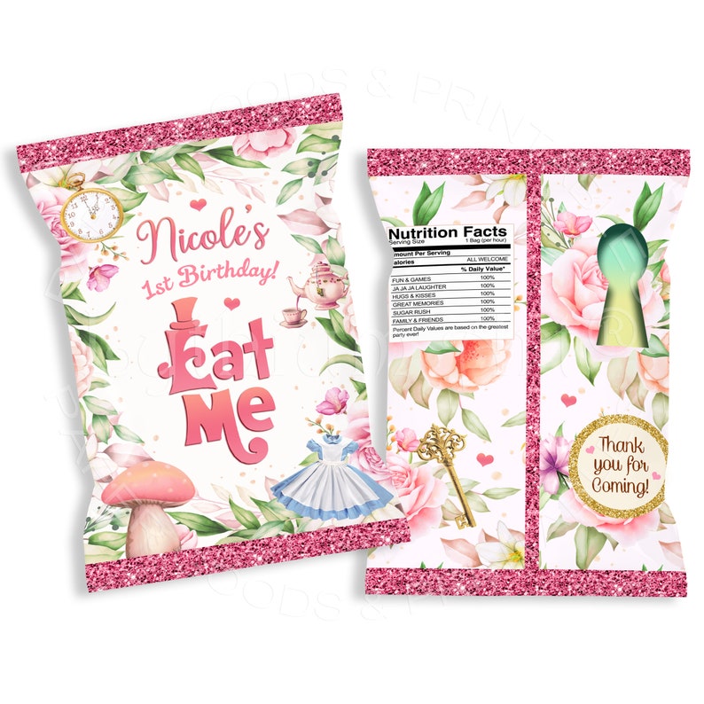 Alice in Wonderland Gable Gift Box Label Printable and - Etsy