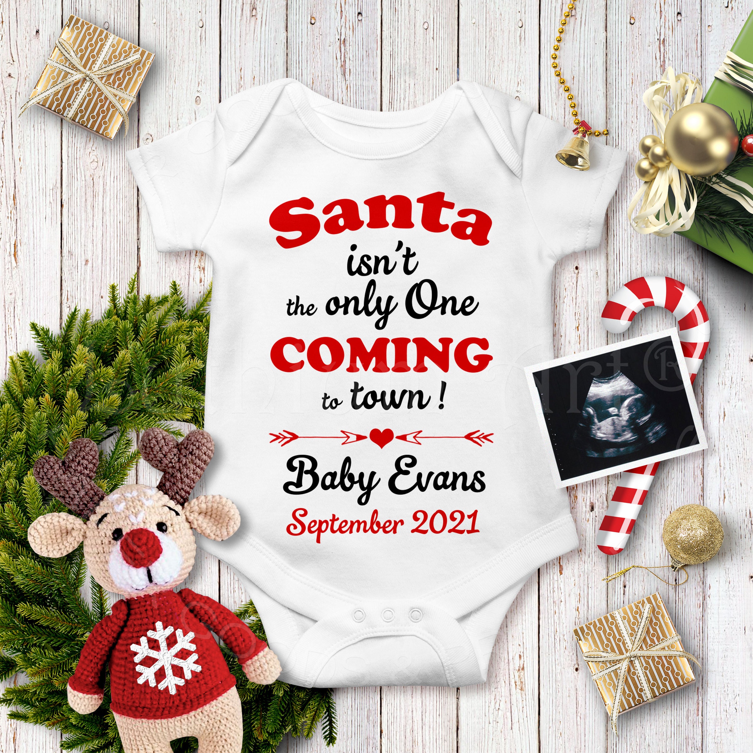 Christmas Pregnancy Announcement Digital Holiday Digital - Etsy