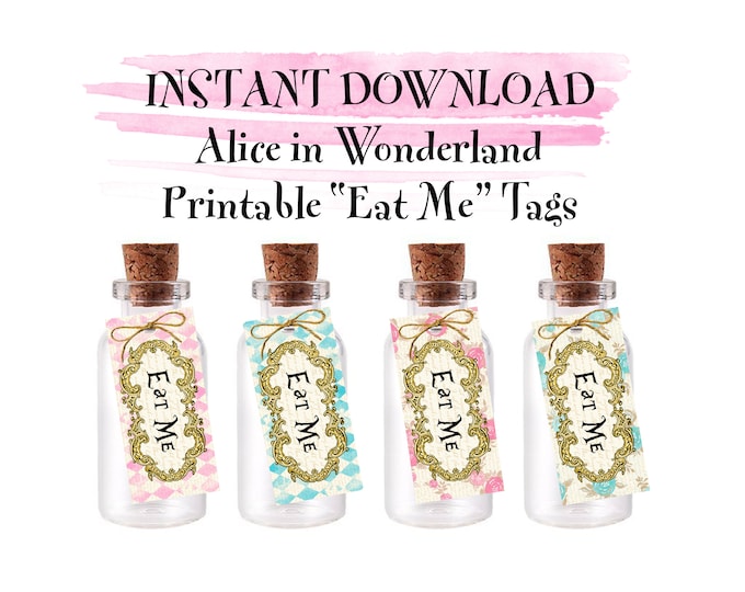 Drink Me Alice in Wonderland Gift Tag Labels Bottle Tags Set of 10 - Etsy