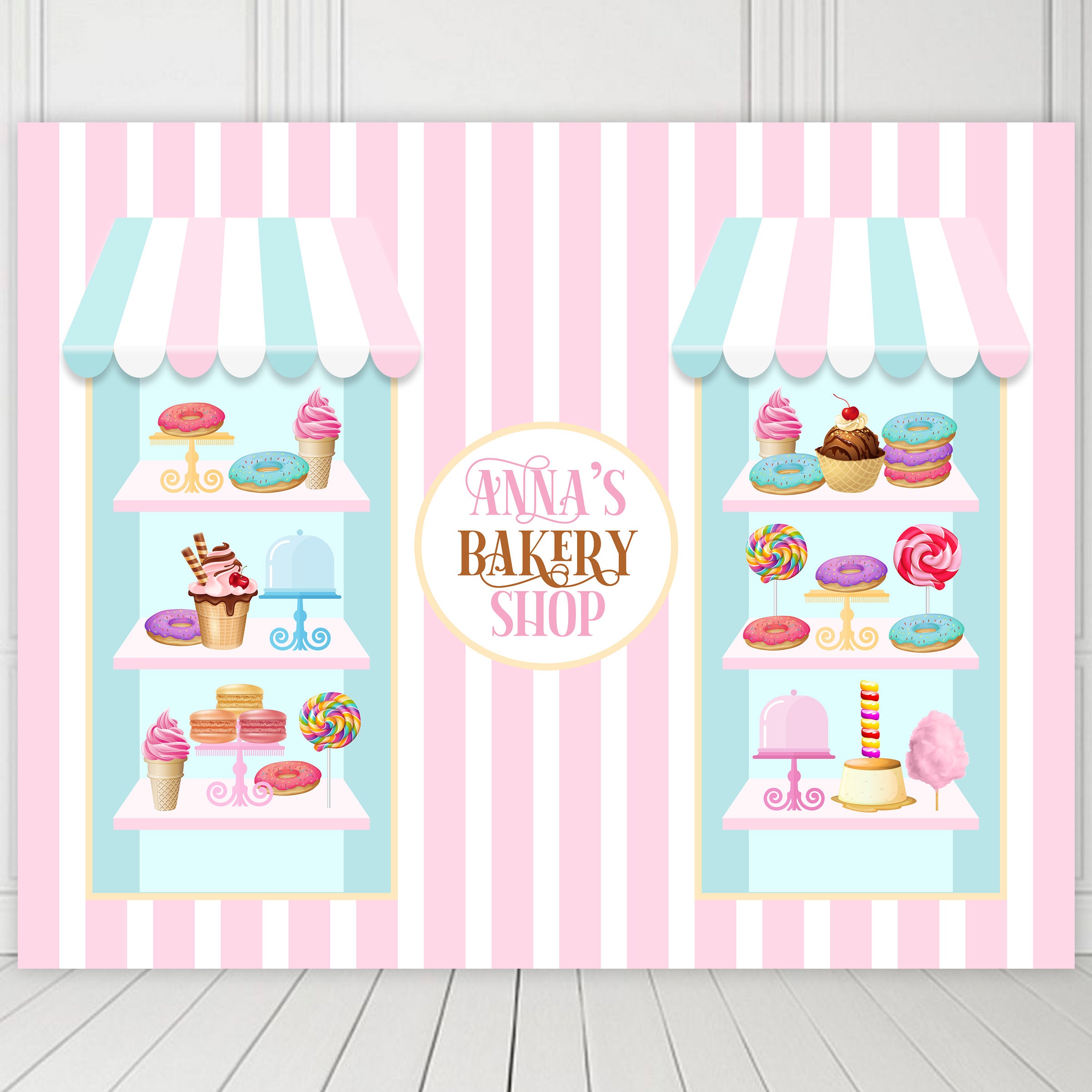 Bakery Shop Party Backdrop Personalized and Printable Banner - Etsy