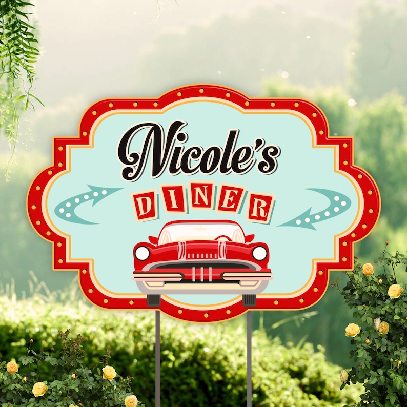 50s Sock Hop Party Sign, 1950s Vintage Diner Poster, Printable and ...