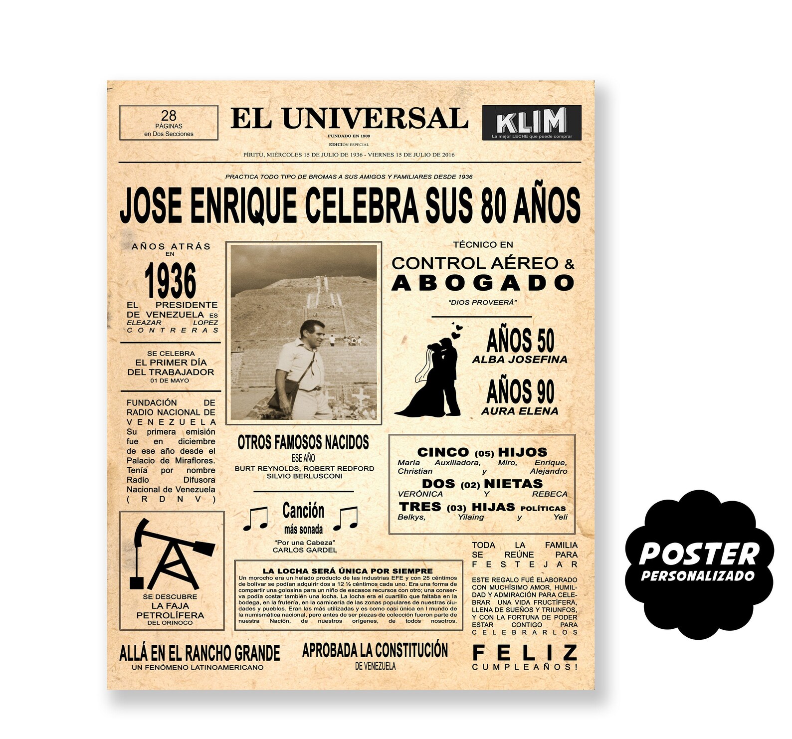 Regalos Para Mama Portada De Periódico Personalizado Para | Etsy