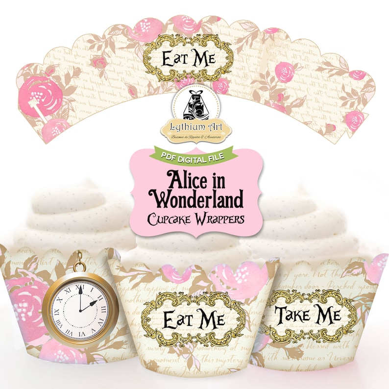 ALICE IN WONDERLAND Clock Printable Alice Clock Wonderland - Etsy