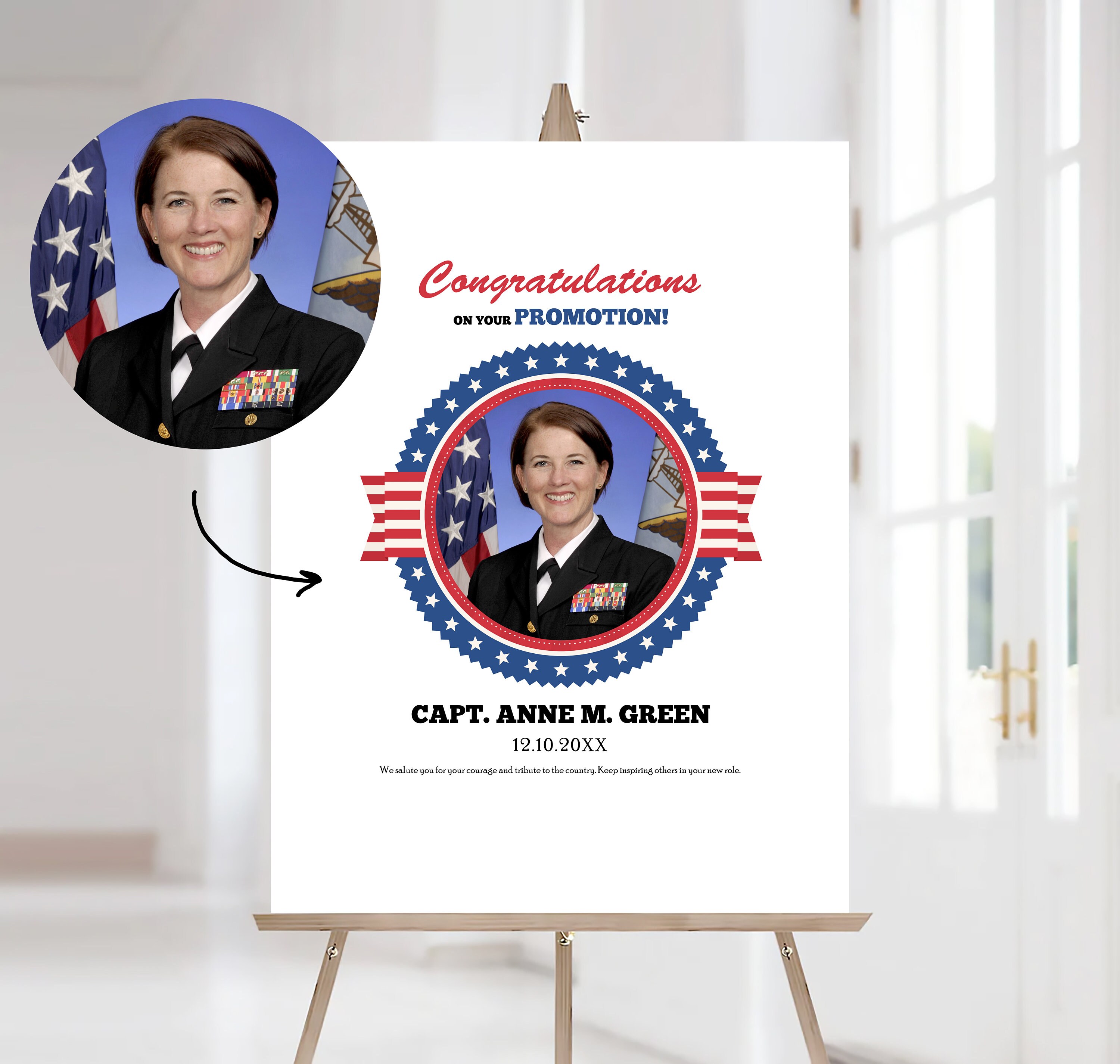 Custom Military Promotion Photo Guest Book Poster, Printable and ...