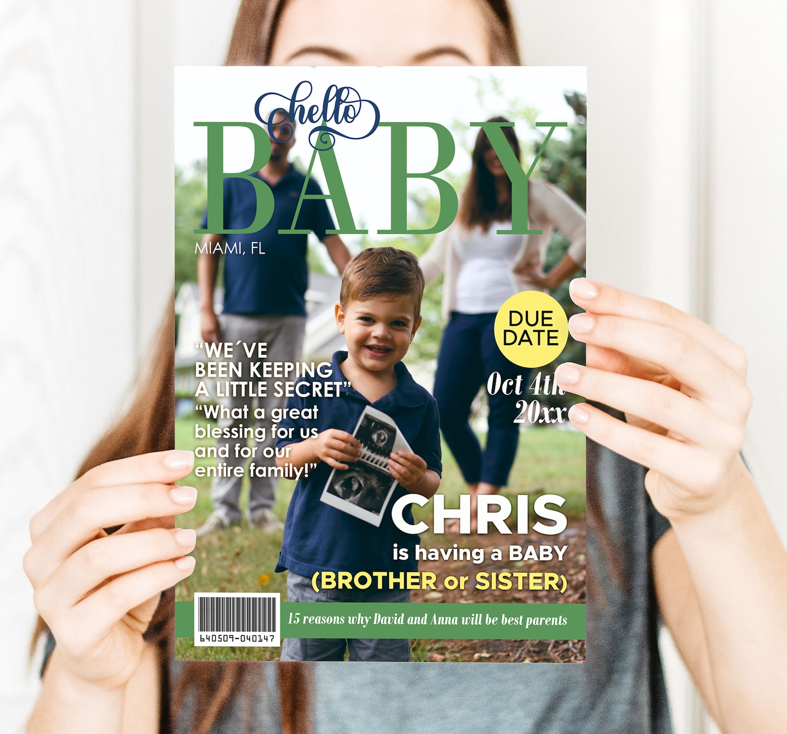 Pregnancy Announcement Magazine Cover Digital Pregnancy - Etsy