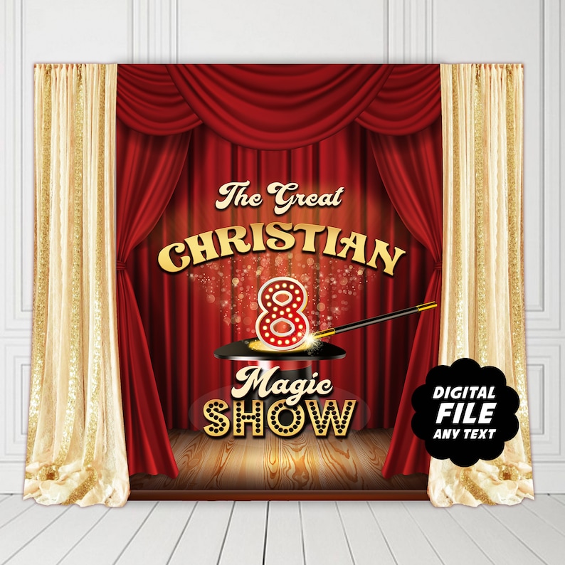 Magic Party Backdrop Printable Banner Magic Show Photography - Etsy