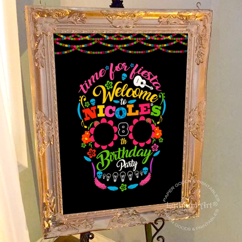 Halloween Welcome Sign Printable Coco Birthday Welcome Sign - Etsy