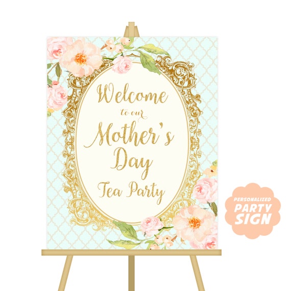Mothers Day Welcome Sign, Printable Tea Party Welcome Sign, Mothers Day ...