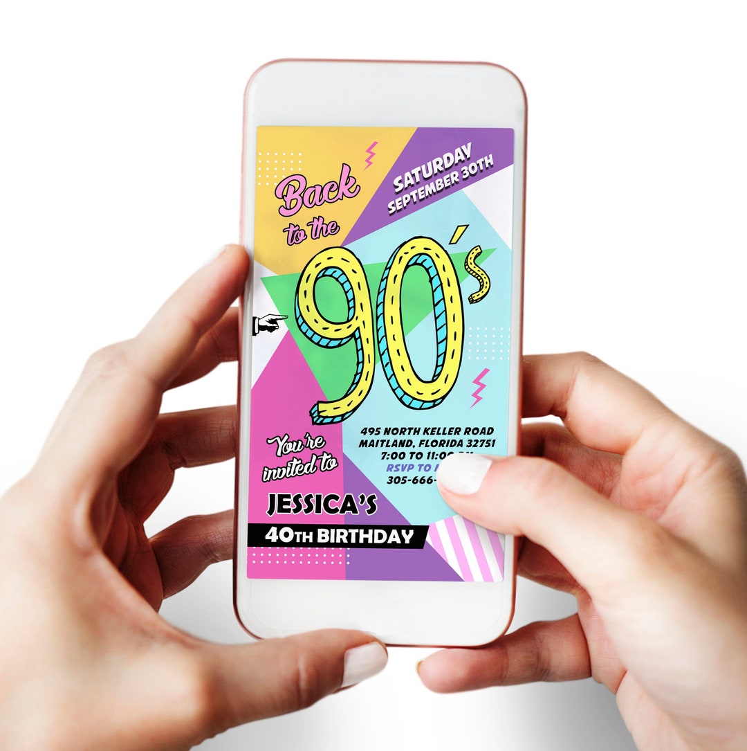 90s Party Digital Invitation Personalized - Etsy