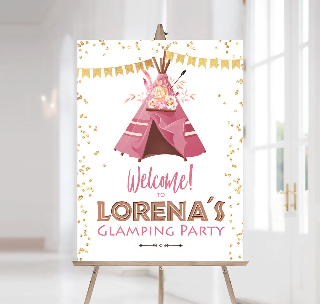Glamping Welcome Sign Printable Glamping Party Sign Teepee - Etsy