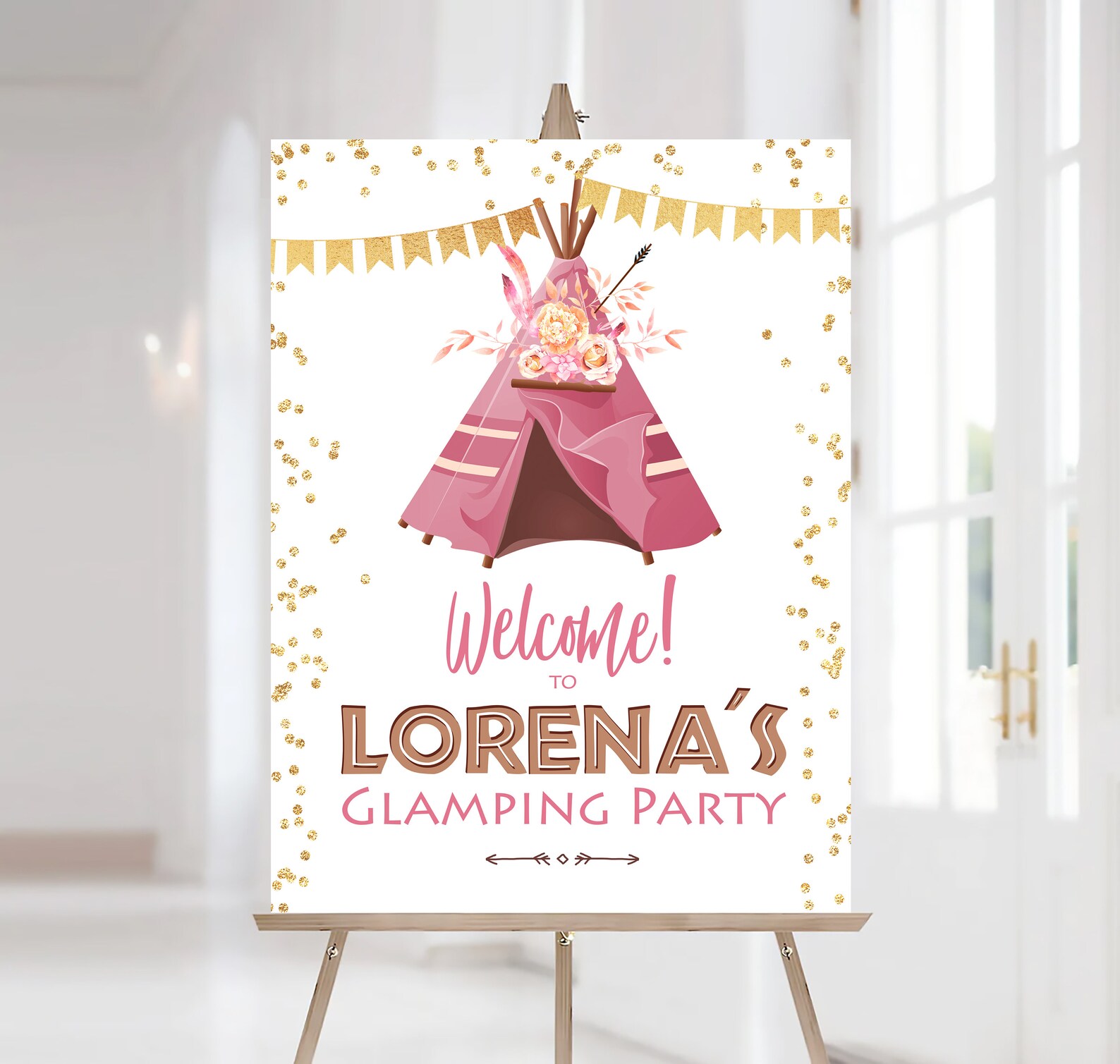 Glamping Welcome Sign Printable Glamping Party Sign Teepee - Etsy