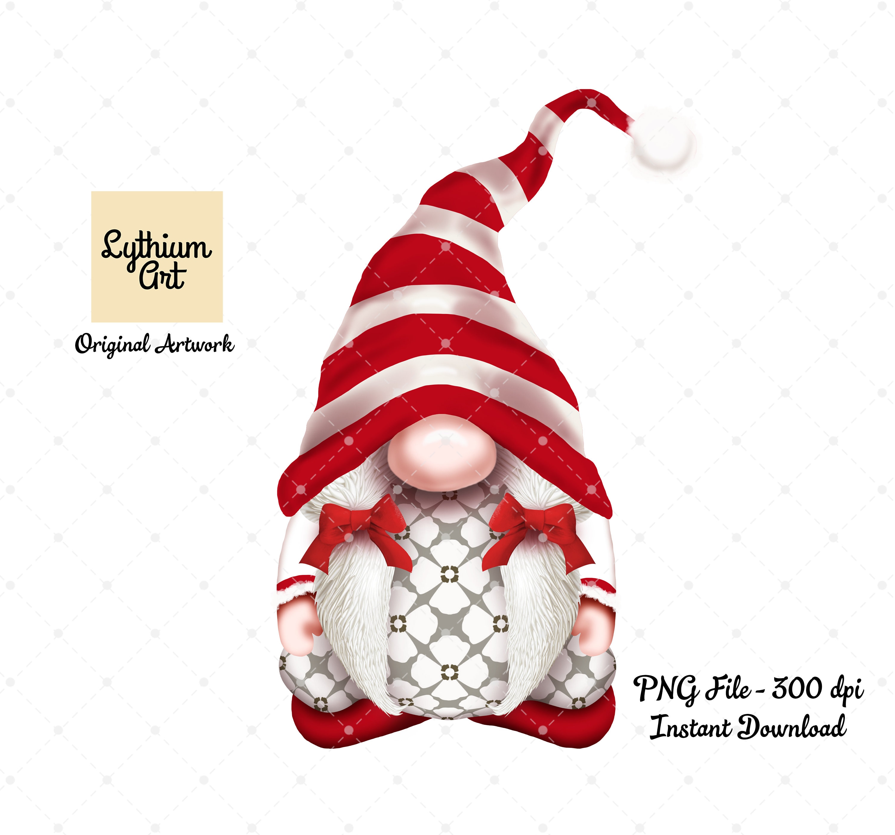 Christmas Female Gnome PNG Clipart Cute Christmas Digital | Etsy