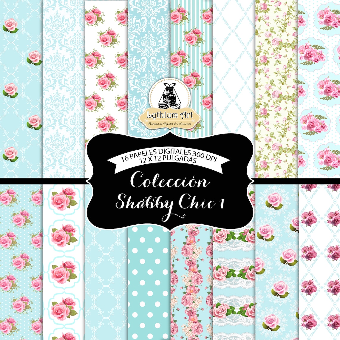 Shabby Chic Digital Paper Shabby Chic Paper Floral Vintage - Etsy