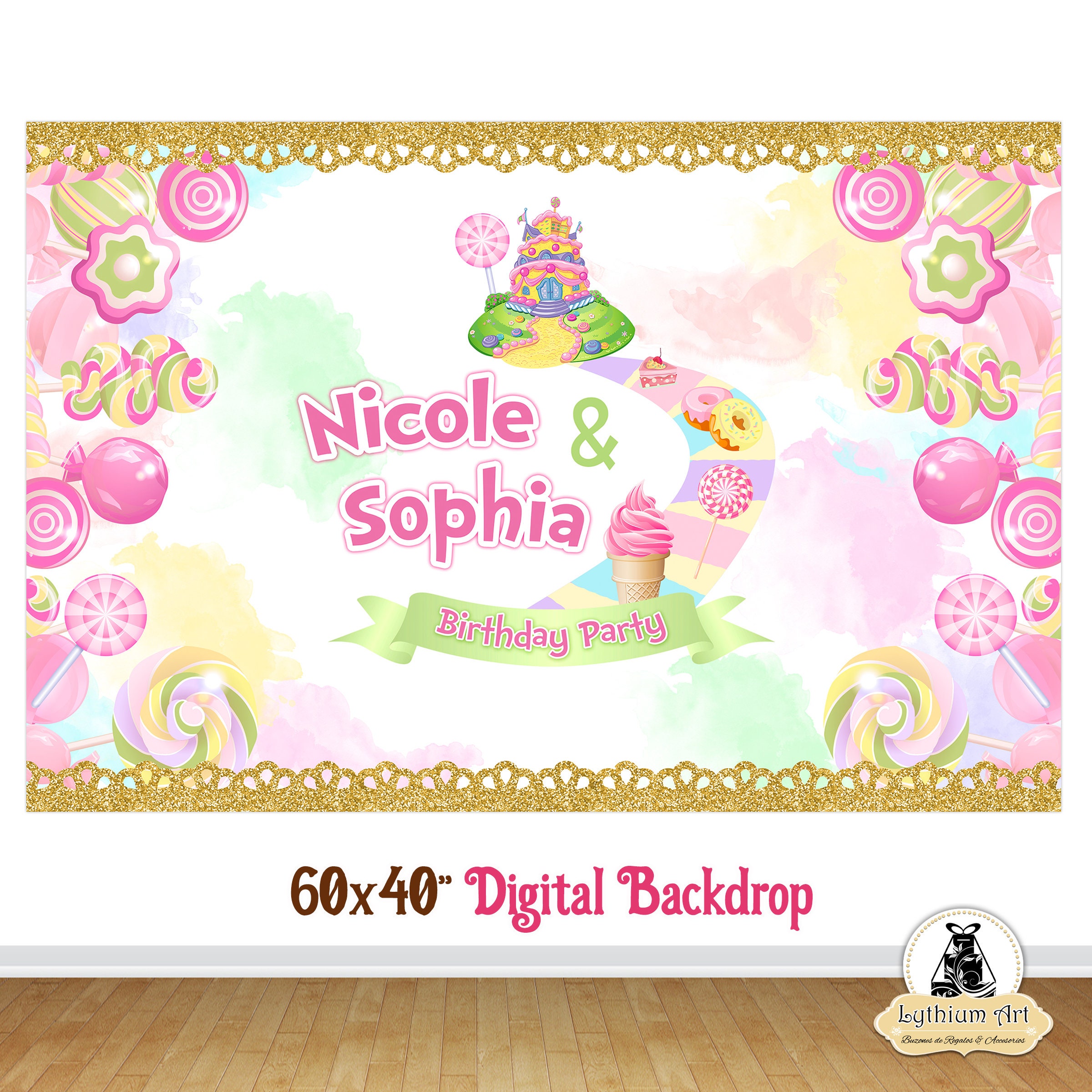 CANDYLAND Backdrop Candyland Printable Backdrop Candyland | Etsy