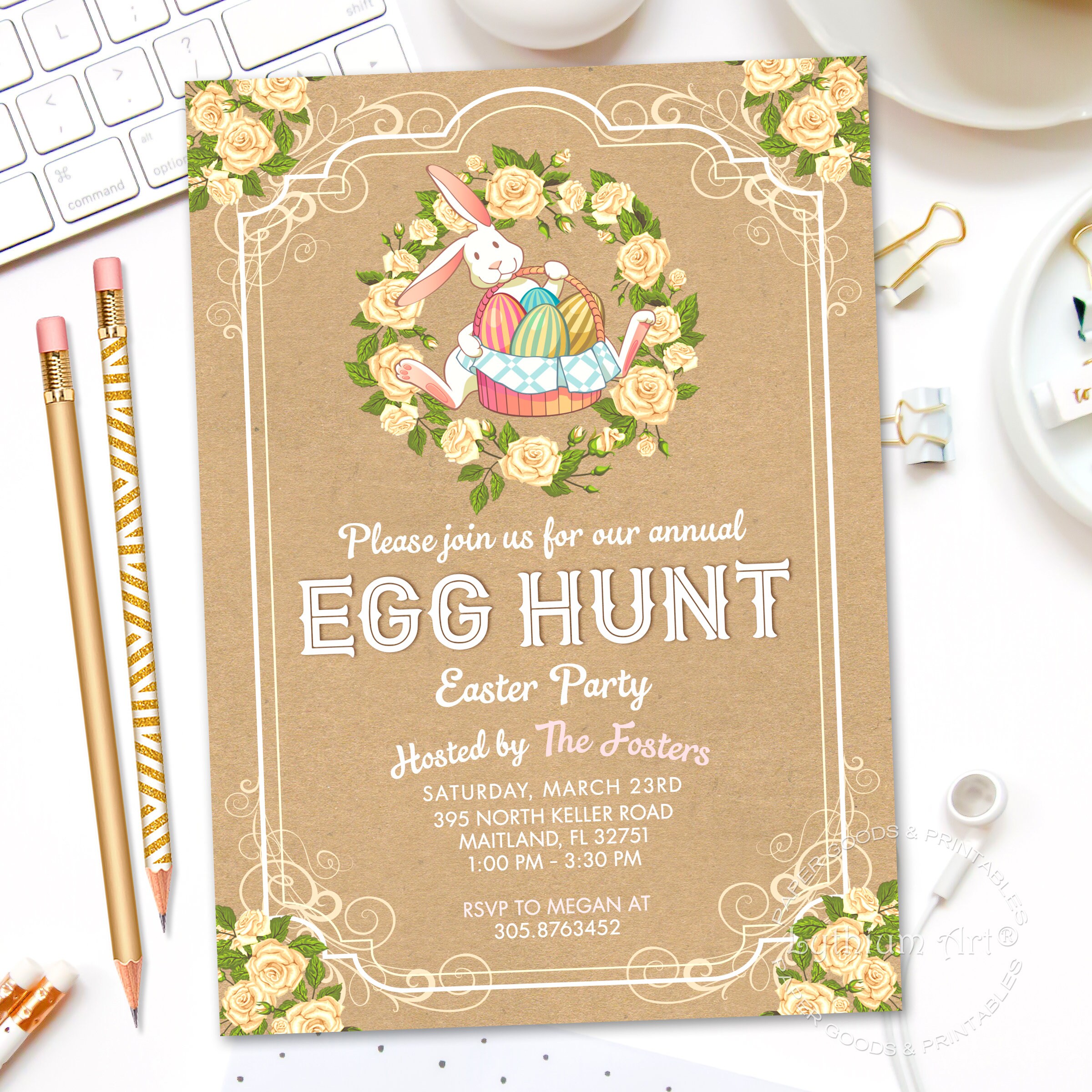 EGG HUNT Invitation Printable and Personalized Easter Egg - Etsy