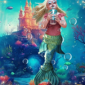 Custom Mermaid Portrait From Photo, Digital Mermaid Photo Gift, Photo ...