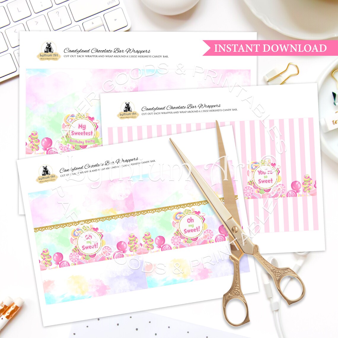 Candyland Chocolate Wrappers INSTANT DOWNLOAD Candy Bar - Etsy