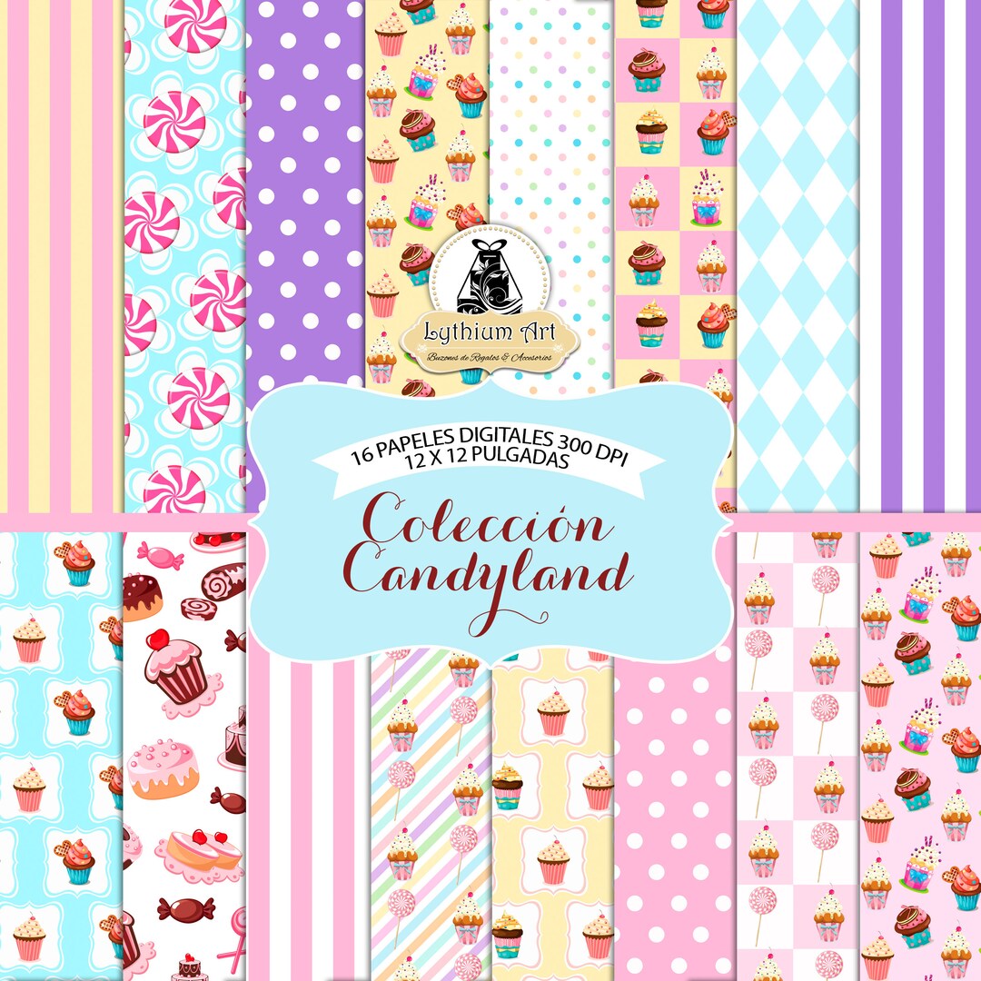 Candyland Digital Paper, Candyland Paper, Candyland Scrapbook Paper ...