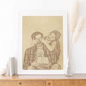 Custom Outline Portrait, One Line Drawing, Outline Drawing, Minimalist ...