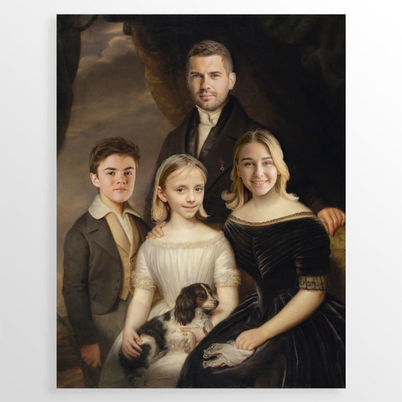 Historical Family Portrait, 4 People Victorian Portrait, Renaissance ...