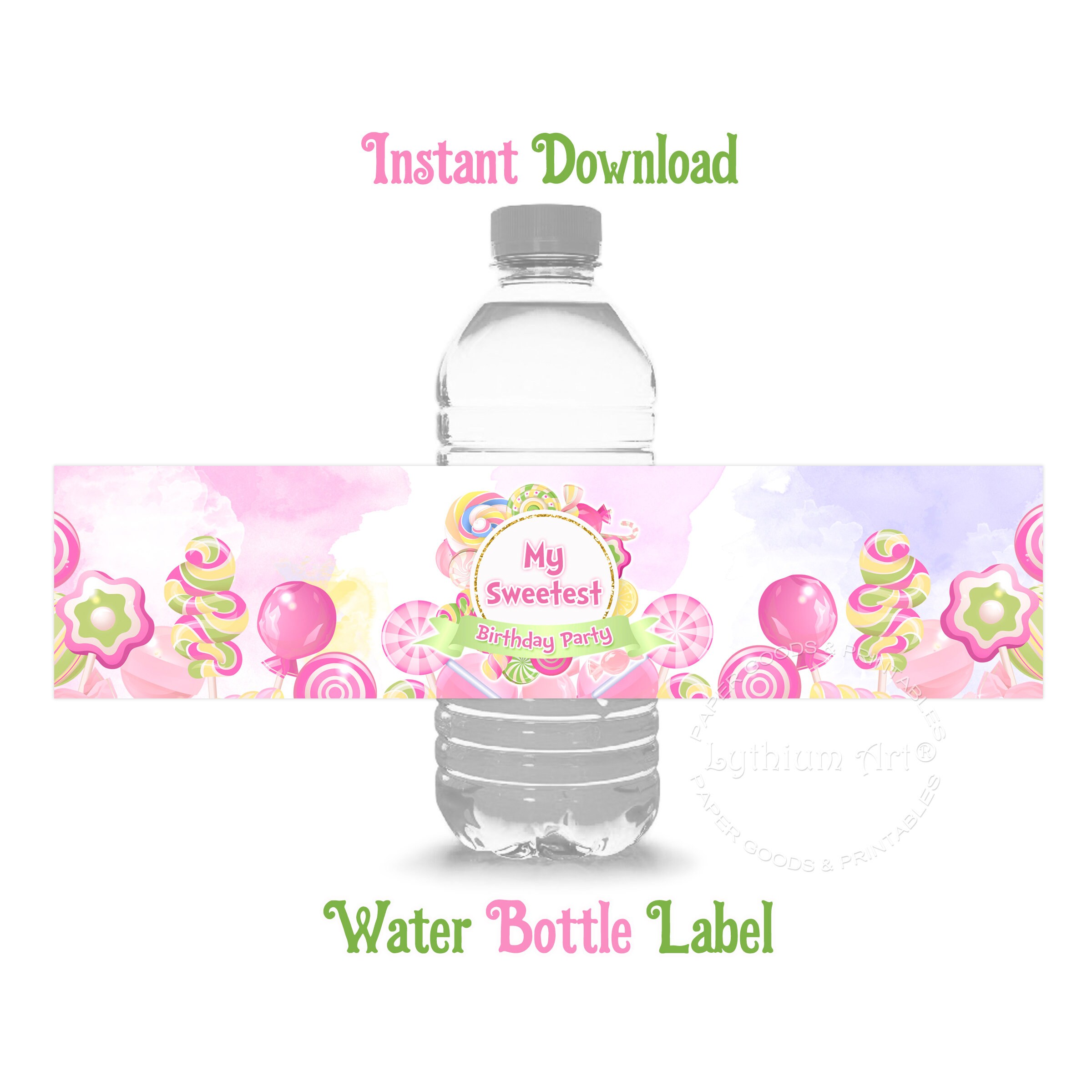 Candyland Water Bottle Labels INSTANT DOWNLOAD Sweets Party - Etsy Canada