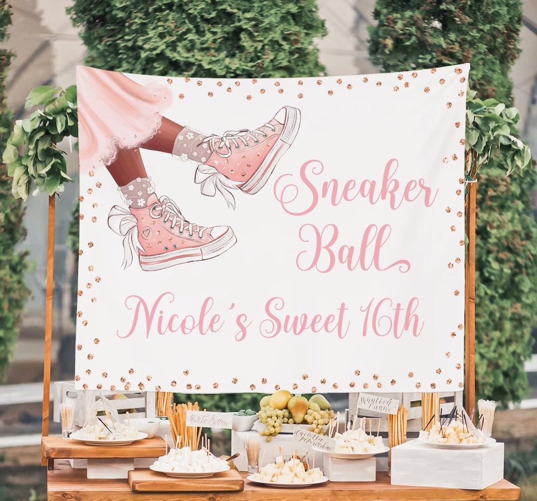 Sneaker Ball Backdrop, Printable Banner for Sneaker Ball Themed Party ...