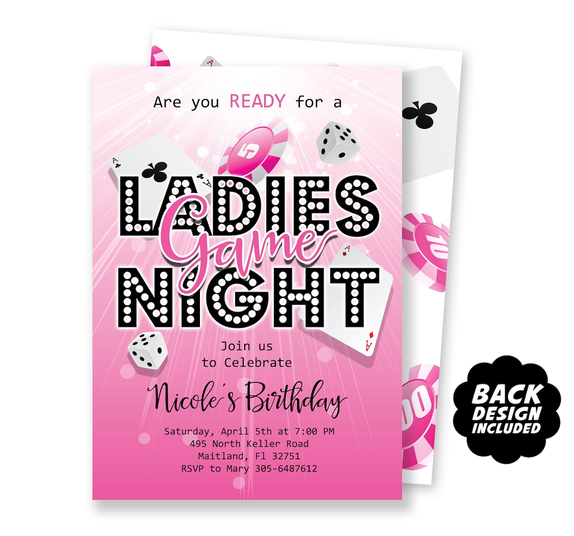 Ladies Game Night Invitation Printable and Personalized Game | Etsy España